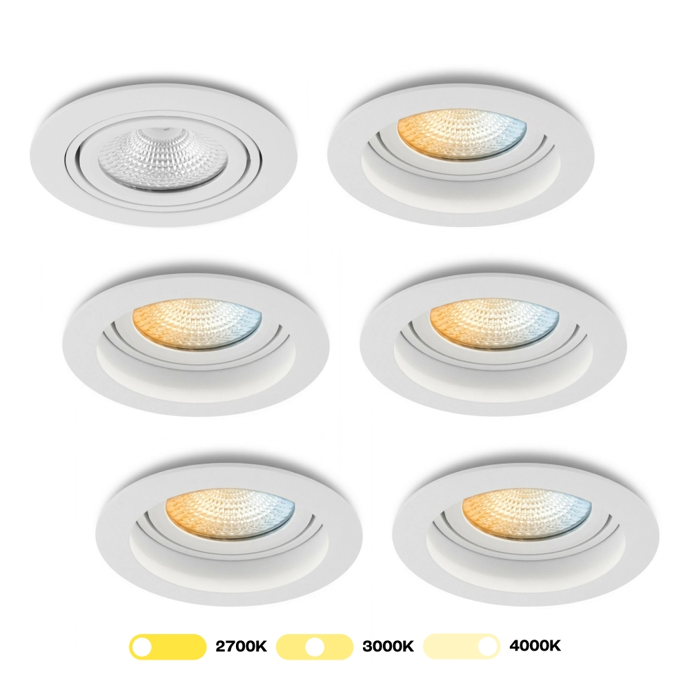 LED-inbouwspot Mezzano wit 5W dimbaar tri-color | Ledisons